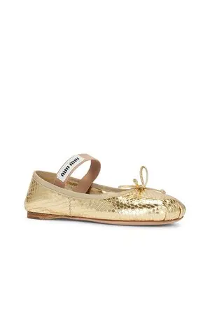 Miu Miu Metallic Ballerina - Platino