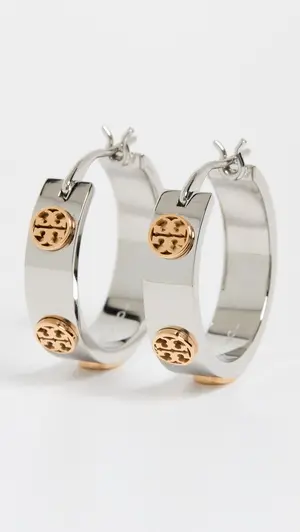 Tory Burch Thin Icon Hoop Earrings