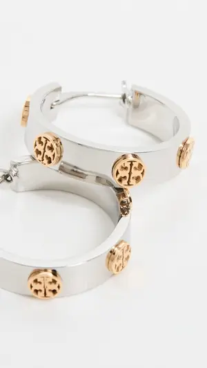 Tory Burch Thin Icon Hoop Earrings