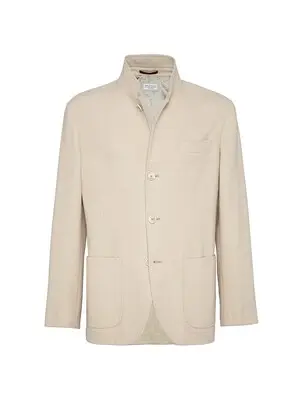 Brunello Cucinelli Water Resistant Lightweight Cashmere Jacket Sand