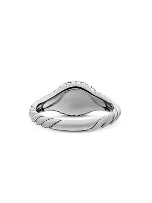 David Yurman Petite Pavé Pinky Ring In 18k White Gold