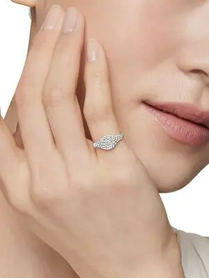 David Yurman Petite Pavé Pinky Ring In 18k White Gold
