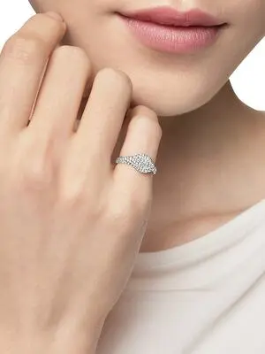 David Yurman Petite Pavé Pinky Ring In 18k White Gold