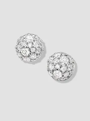 David Yurman Petite Pavé Stud Earrings In 18k Yellow Gold - Diamond