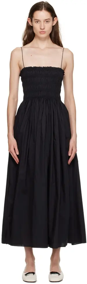 Matteau Matteau Black Shirred Maxi Dress - Black