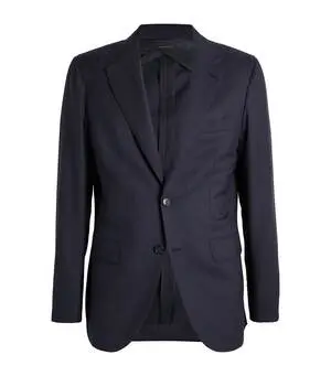 Brioni Wool-silk Plume Blazer - Blue