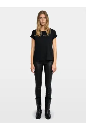Zadig&Voltaire Phlame Crinkled Leather Pants - Black