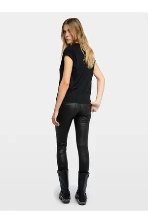 Zadig&Voltaire Phlame Crinkled Leather Pants - Black