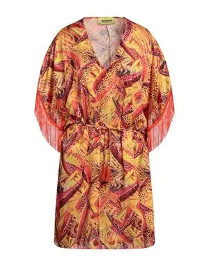 4GIVENESS Animal Print Satin Kaftan Top