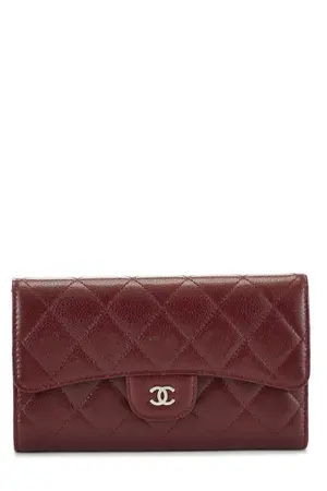 Chanel Caviar Classic Flap Wallet - Burgundy
