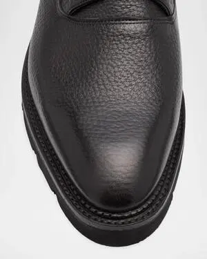 John Lobb Zennor Grained Leather Derby Shoes - Black