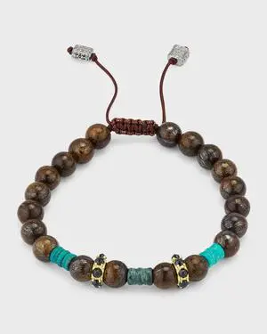 Armenta Armenta Bronzite Beaded Bracelet With Black Sapphires - Bronzite