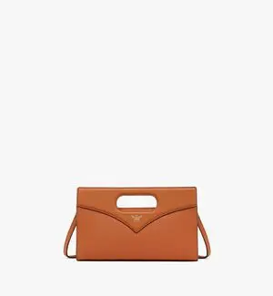 Mcm Grained Leather Diamond Bag - Cognac