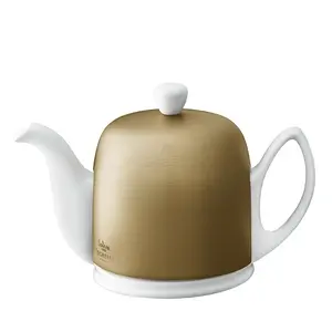 DEGRENNE PARIS Salam 4 Cup Teapot - White/bronze