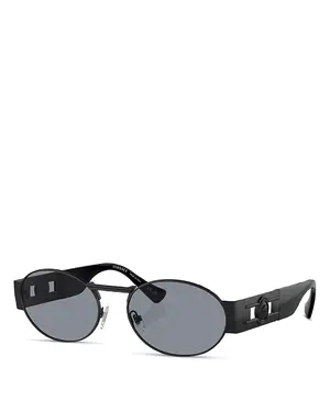 Versace Oval Sunglasses, 56mm - Black/gray Solid