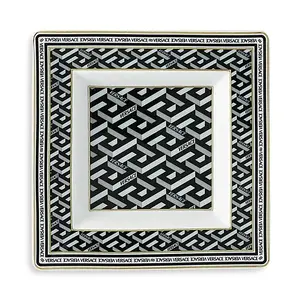 Versace La Greca Signature Square Tray - Black