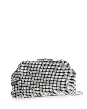 REISS Adaline Crystal Clutch - Silver