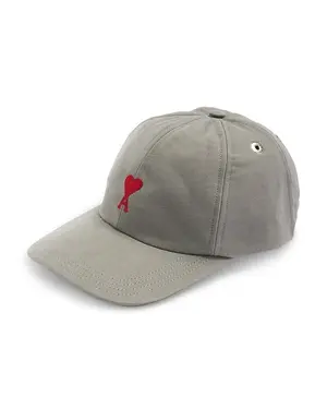 AMI Paris Ami Cotton Embroidered Baseball Cap Gray