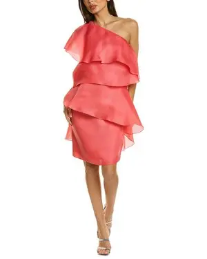 LANVIN Oneshoulder Silk Mini Dress - Pink