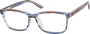 Zenni Rectangle Full Rim Eyeglasses Brown Stripe