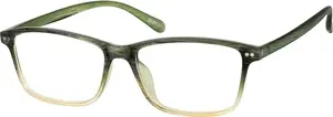 Zenni Rectangle Full Rim Eyeglasses Olive Green