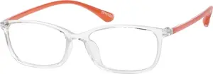 Zenni Rectangle Full Rim Eyeglasses Orange