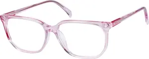 Zenni Rectangle Full Rim Frame Glasses - Pink