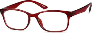 Zenni ZENNI Rectangle Full Rim Universal Bridge Fit Frame Red