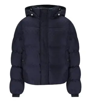 DAILY PAPER Ravan Navy Hooded Puffer Jacket - Blue