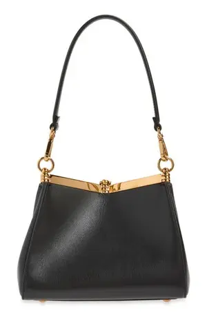 Etro Small Vela Leather Shoulder Bag - Black