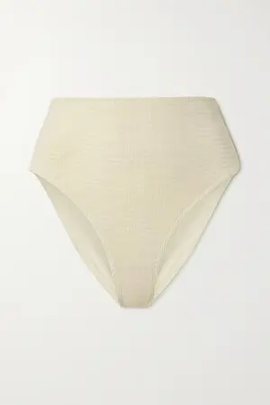 TOTEME Recycled Seersucker High-waisted Bikini Briefs - Cream