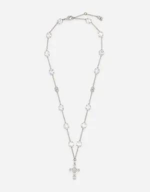 Dolce & Gabbana Rhinestone Cross Necklace - Crystal
