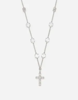 Dolce & Gabbana Rhinestone Cross Necklace - Crystal