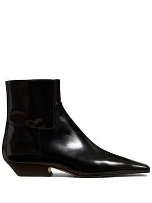 Khaite The Marfa Ankle Leather Boots - Black