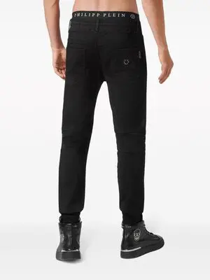 Philipp Plein Mid-rise Slim-fit Jeans - Black