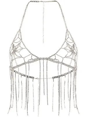 LOULOU X Lit Appeal Crystal-embellished Triangle-cup Top