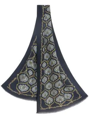 Etro Graphic-print Silk Scarf - Blue