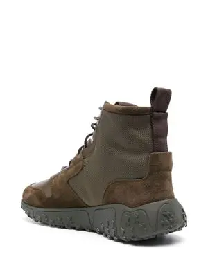 BUTTERO® Vinci Panelled Suede Sneakers - Green
