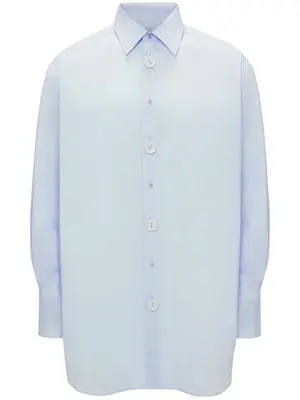 JW Anderson Anchor-embroidered Cotton Shirt - Blue