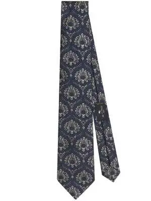 Etro Jacquard Silk-blend Tie - Blue