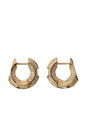 Burberry Crystal-embellished Hoop Earrings - Gold