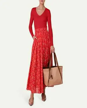Akris Alexa Medium Raffia Tote Bag