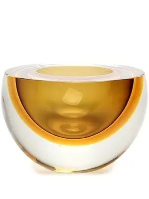 GARDECO Bowl Drop Murano Glass Sculpture - Yellow