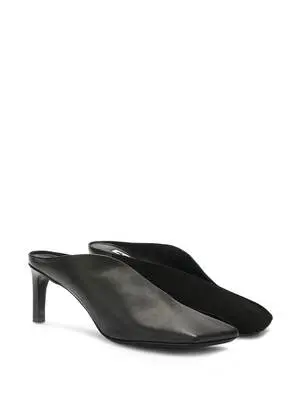 JIL SANDER Square-toe Leather Mules - Black