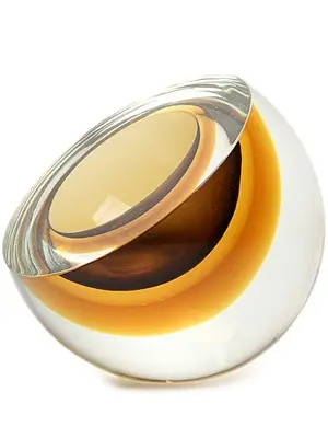 GARDECO Bowl Drop Murano Glass Sculpture - Yellow