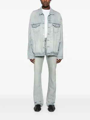Balenciaga Logo-patch Denim Jacket - Blue