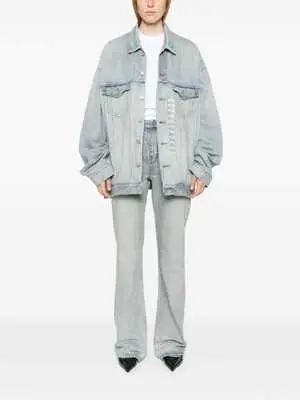 Balenciaga Logo-patch Denim Jacket - Blue