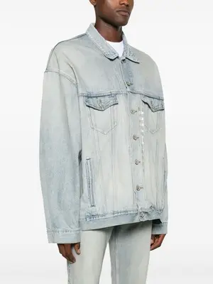 Balenciaga Logo-patch Denim Jacket - Blue
