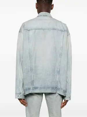Balenciaga Logo-patch Denim Jacket - Blue
