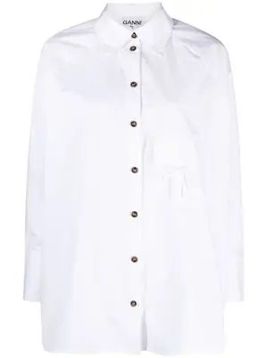 Ganni Bow Detail Shirts For Women